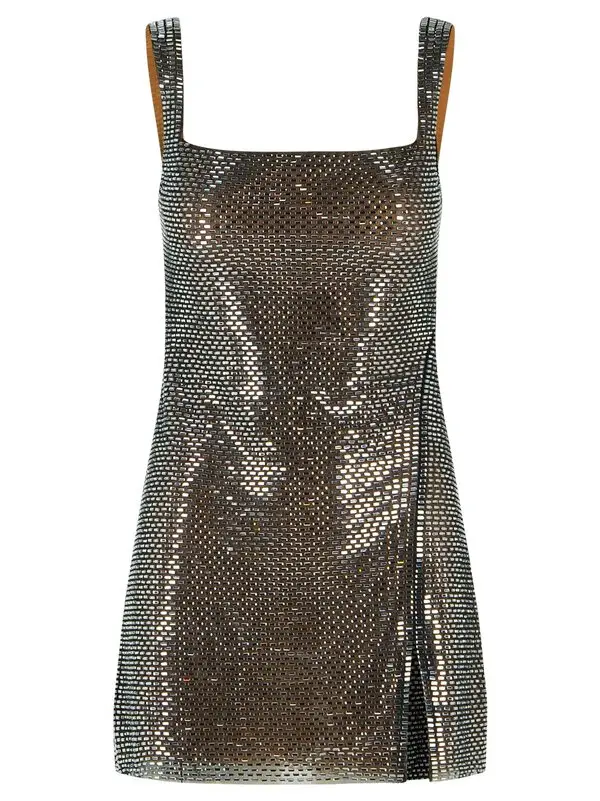 SELF-PORTRAIT Rhinestone Polyester Dress - Grey