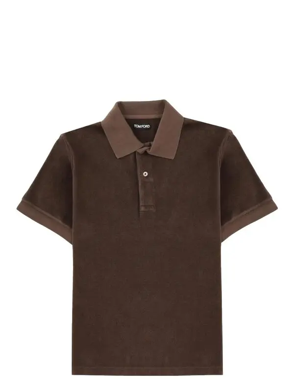 TOM FORD Polo In Spugna - Brown