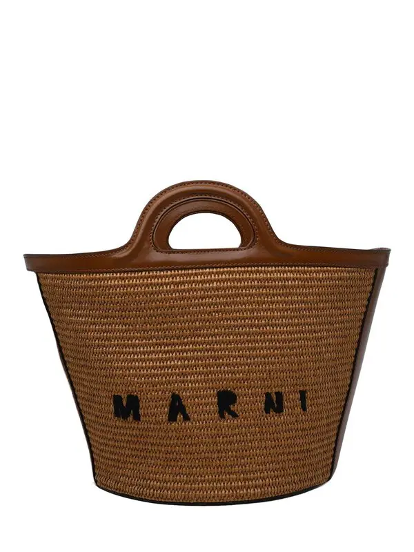 Marni Leather Blend Tropical Bag - Brown