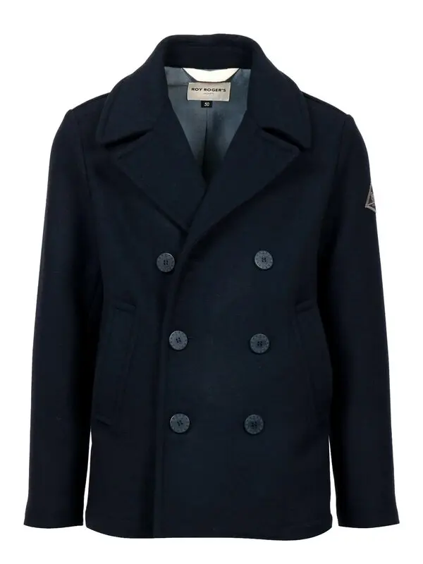 ROY ROGER'S Double Breasted Pea Coat - Blue