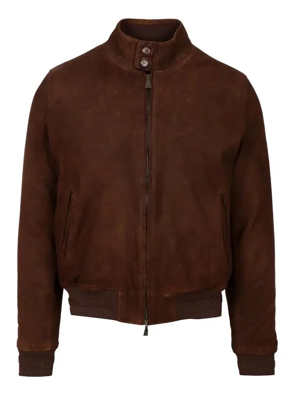 ROY ROGER'S Leather Jacket - Marrone Scuro