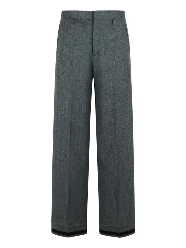 MAISON MARGIELA Wool Blend Trousers - Grey
