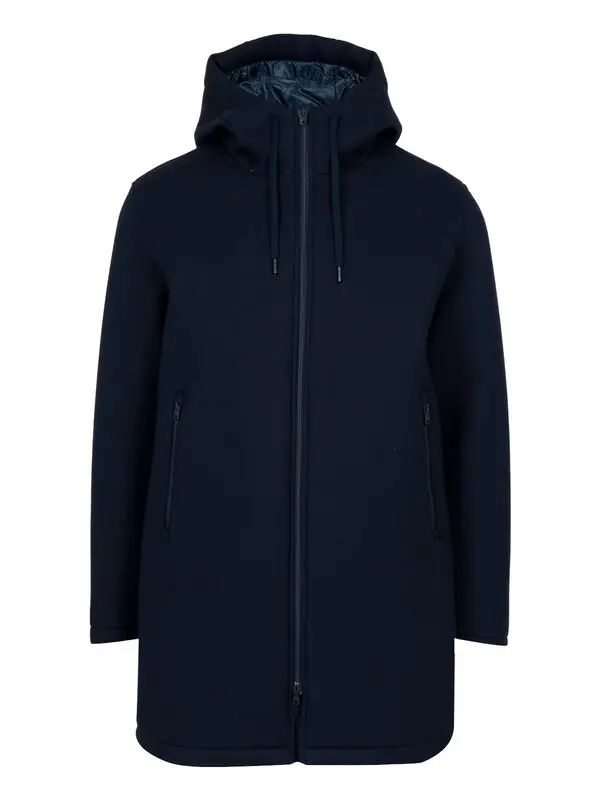 Herno Hooded Zip-up Coat - Blue
