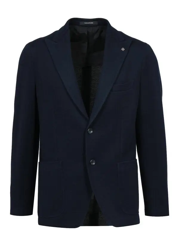 Tagliatore Single Breasted Wool Blend Blazer - Blue