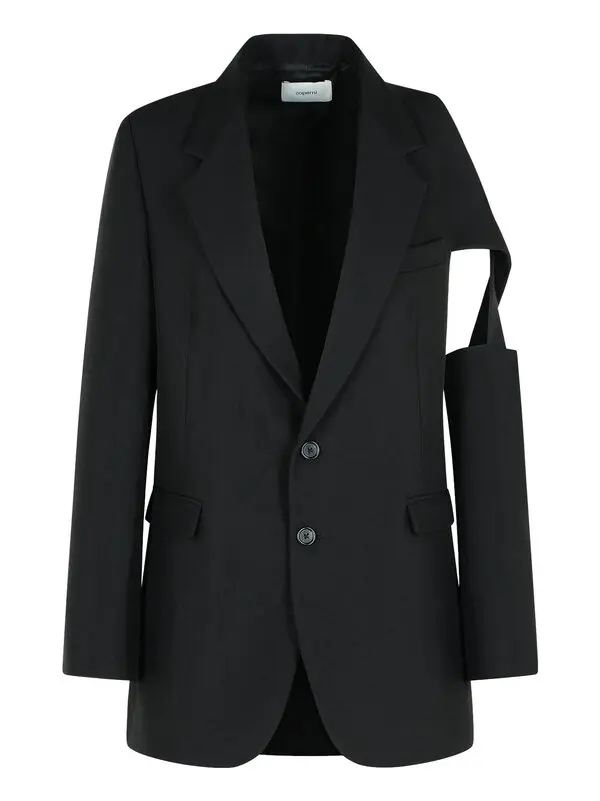 Coperni Cutout Polyester Blazer - Black
