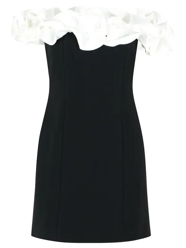 ROTATE BY BIRGER CHRISTENSEN Mini Dress With Ruffles - Black