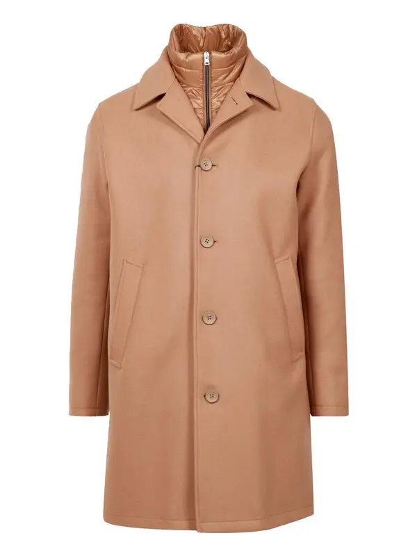 Herno Classic Button Coat - Camel