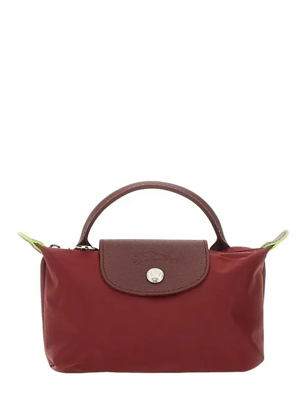 Longchamp Le Pliage Pochette With Handle - Red