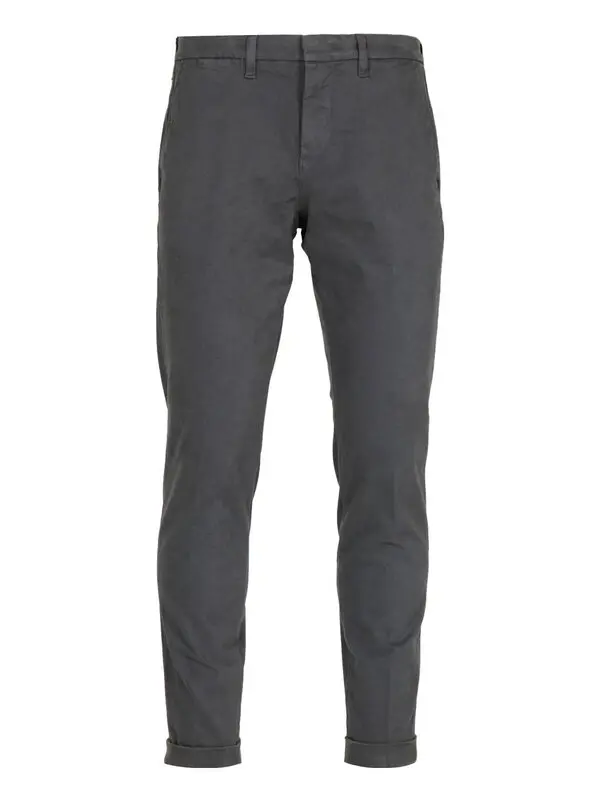 FAY Garment-dyed Slim Fit Trousers - Grey