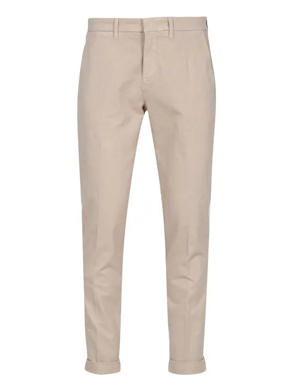 FAY Cotton Gabardine Trousers - Beige