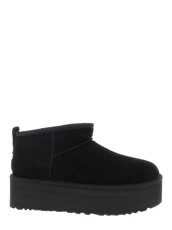 UGG Classic Ultra Mini Platform Ankle Boots - Black