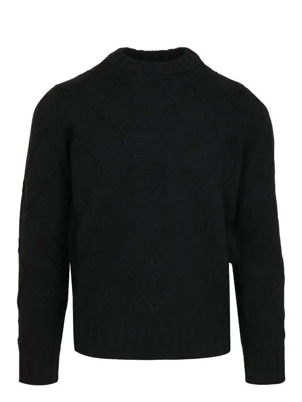FILIPPO DE LAURENTIIS Geometric Diamond Wool Sweater - Black