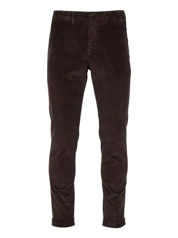 FAY Corduroy Slim Fit Trousers - Sigaro