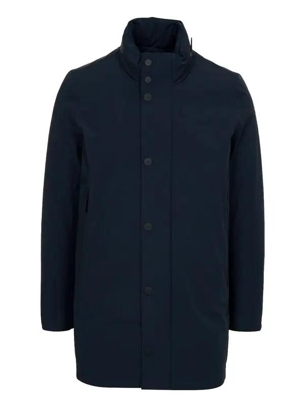 RRD Buttoned Long Sleeve Coat - Black Blue