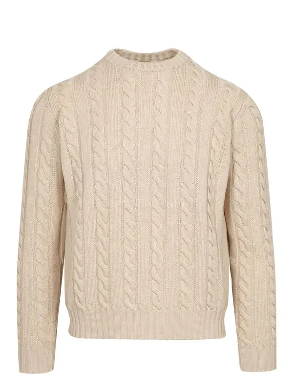 FILIPPO DE LAURENTIIS Cable-knit Wool Sweater - Sand