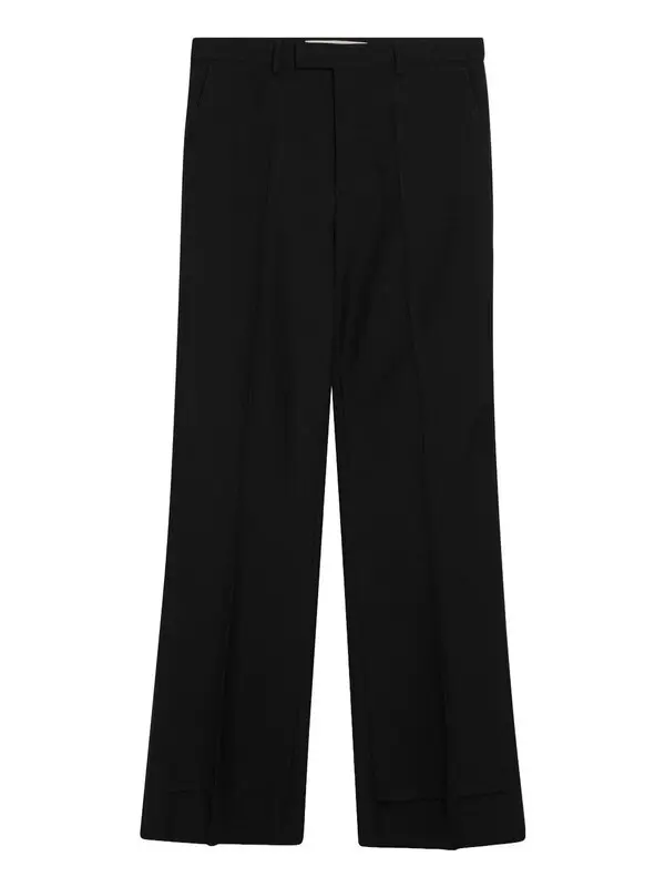 Valentino Garavani Wool Blend Flared Trousers - Black