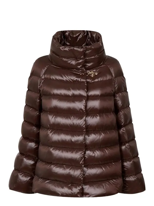 FAY Quilted Down Coat - Brown