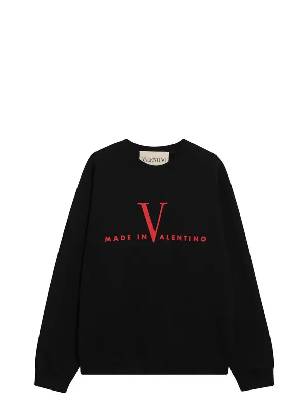 Valentino Garavani Cotton Crewneck Sweatshirt - Black