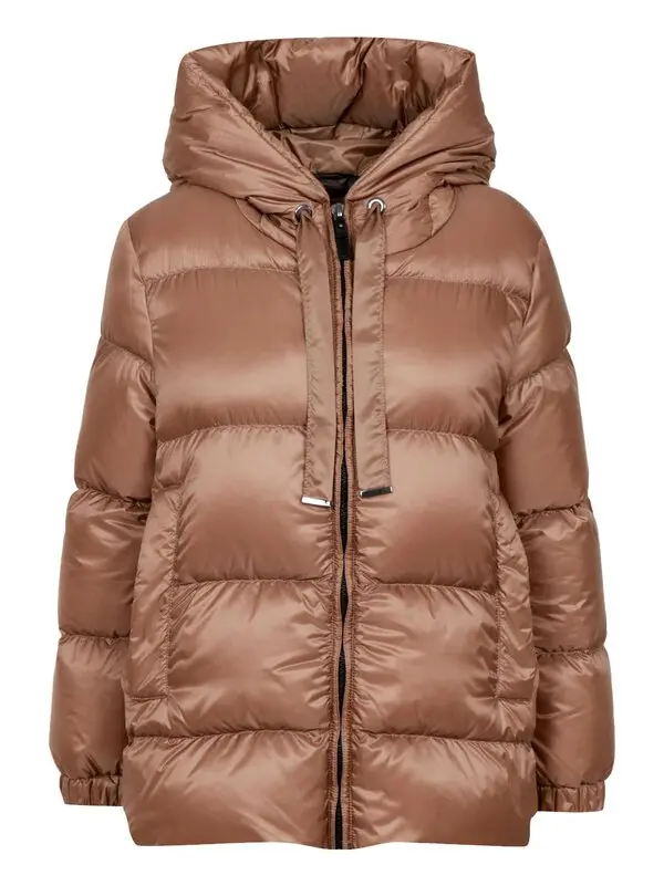 Max Mara Iridescent Padded Coat - Camel