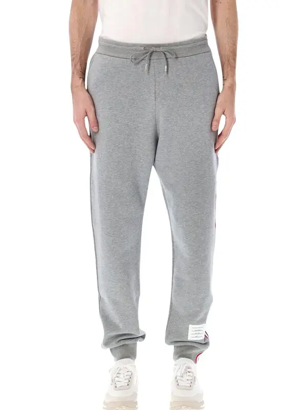 Thom Browne Grosgrain-trimmed Sweatpants - Lt Grey