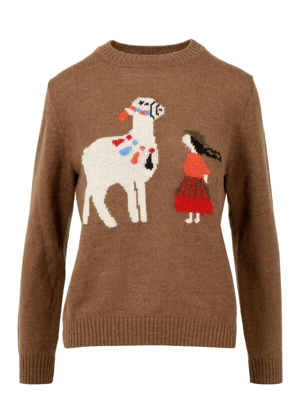 Max Mara Sweater In Wool And Alpaca Blend - Brown