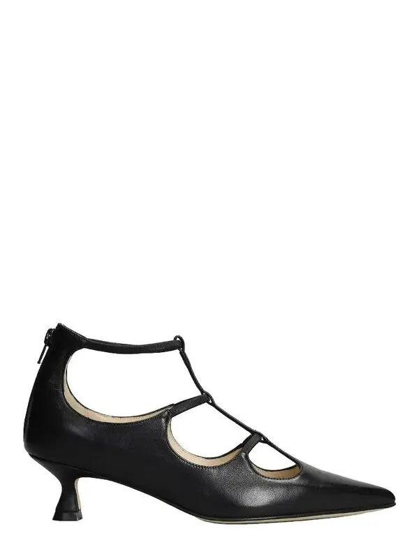ANNA F. Decollete' Nappa Pumps - Black