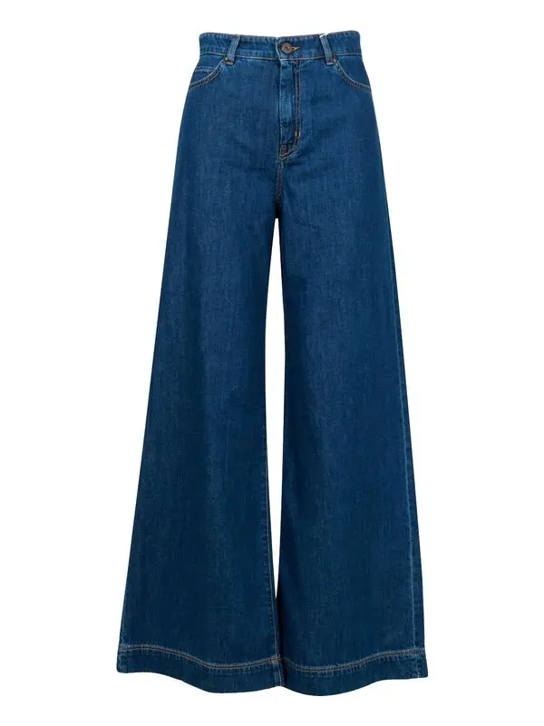 Max Mara High-waist Wide Leg Jeans - Denim Blu