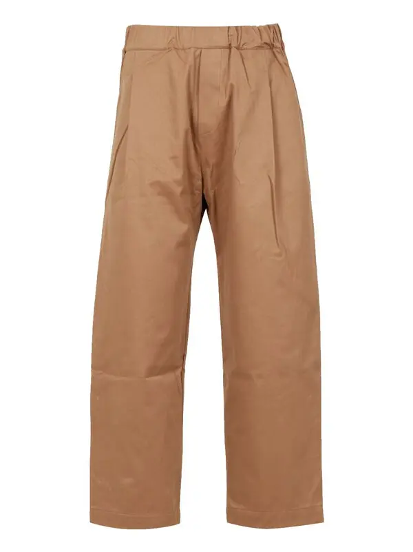 A PAPER KID Cotton-blend Comfort Fit Trousers - Camel
