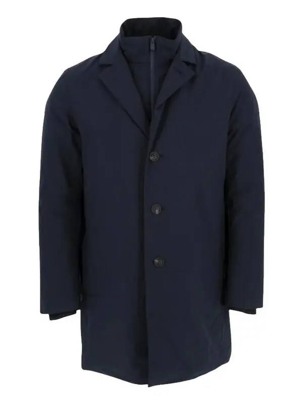 SAVE THE DUCK Byron Technical Long Coat - Blue