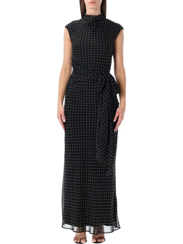 Remain Birger Christensen Long Dress With Floral Print - Black
