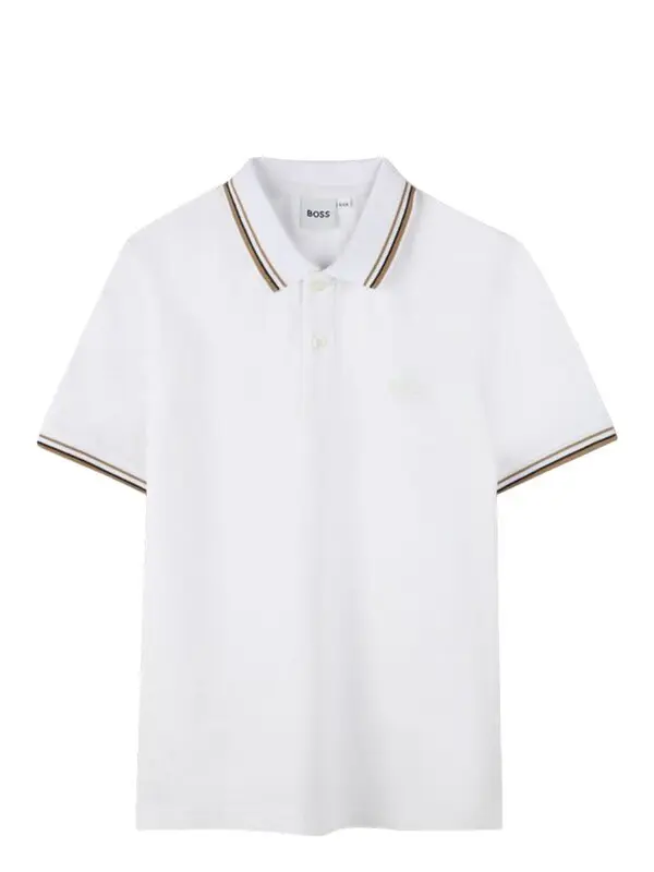 BOSS Short Sleeved Polo Shirt - White