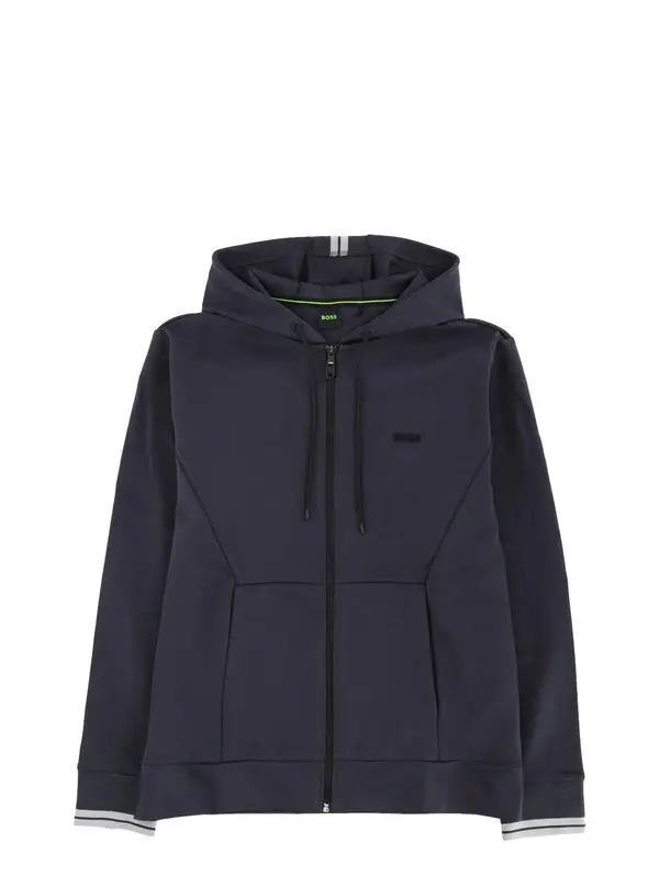 BOSS Regular Fit Zipper Hoodie - Blue