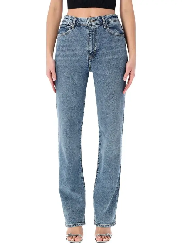 FRAME High-rise Straight-leg Jeans - Blue