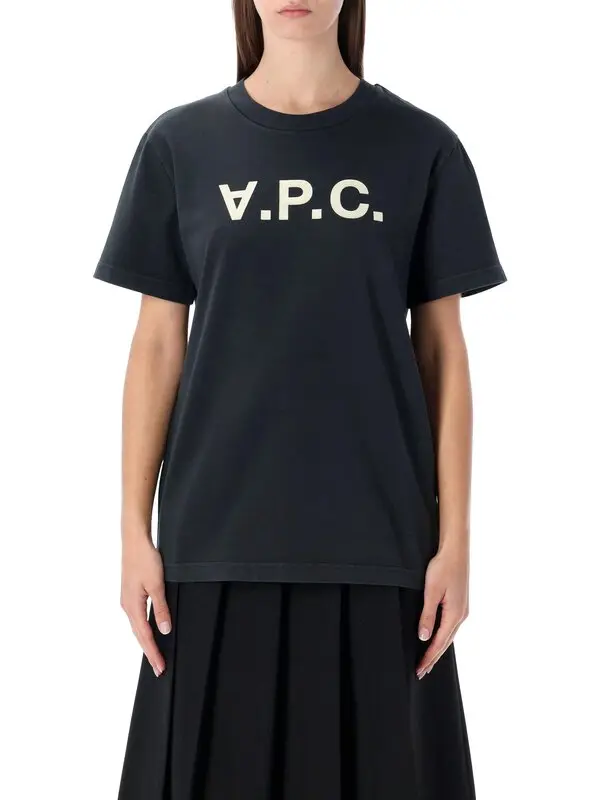 A.p.c. Cotton T-shirt With Logo - Noir Blanc