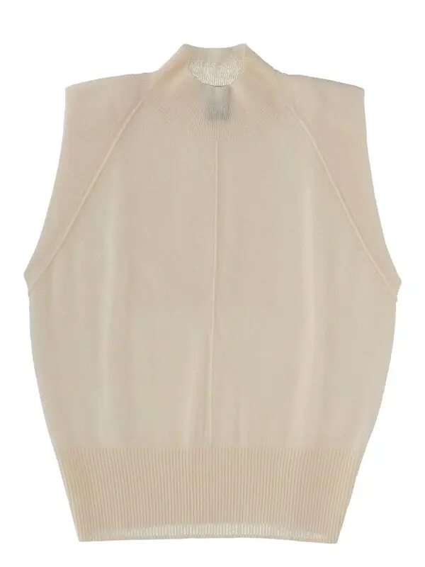 BOSS Sleeveless Cashmere Top - White