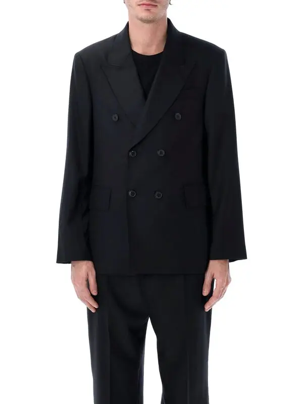 Our Legacy Panama Wool Double-breasted Blazer - Black