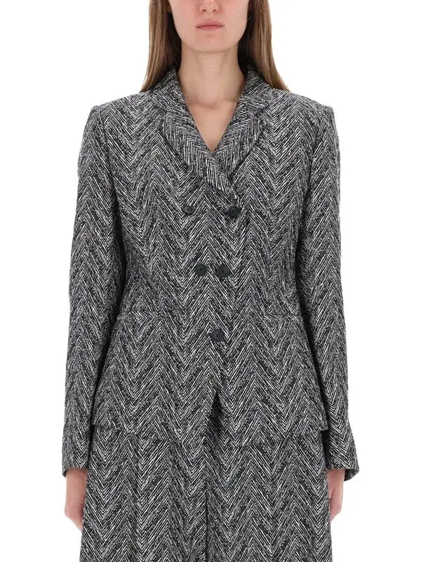 BOSS Herringbone Tweed Blazer - Grey