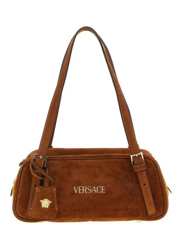 Versace Tag Shoulder Bag - Brown