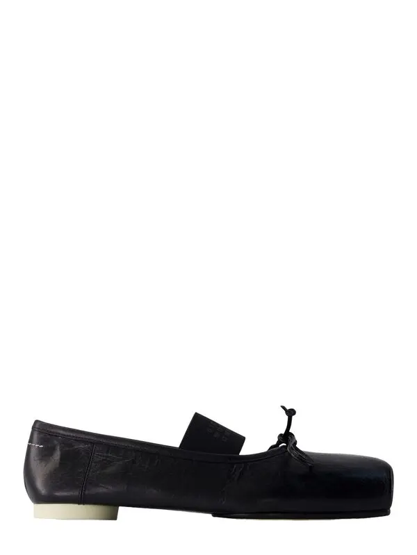 MAISON MARGIELA Leather Ballerinas - Black