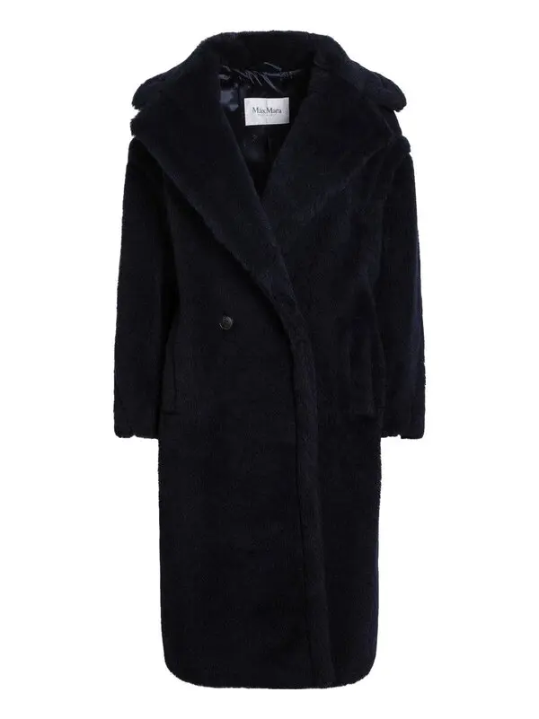 Max Mara Teddy Bear Icon Coat In Alpaca And Wool - Blue