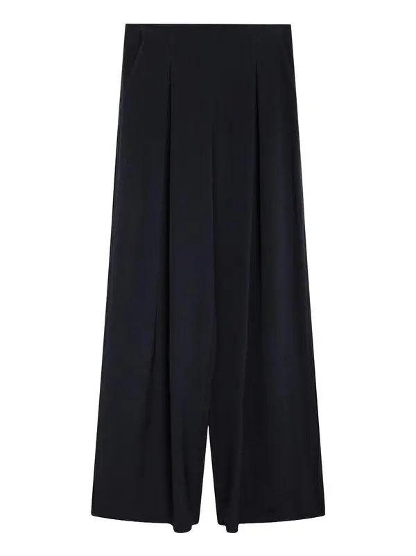 Max Mara Silk-blend Wide Leg Trousers - Blue