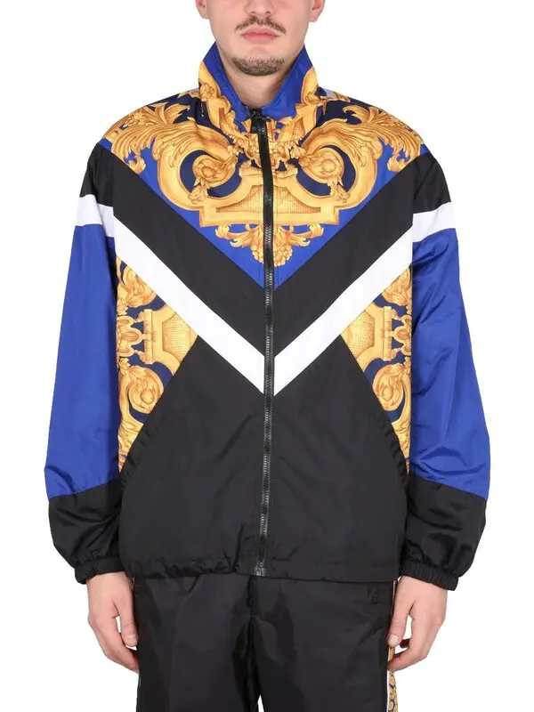 Versace Windproof Jacket With Baroque Print - Multicolour