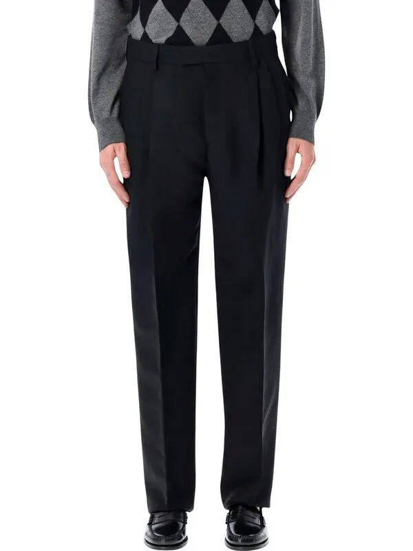 FERRAGAMO Relaxed Fit Trousers - Black