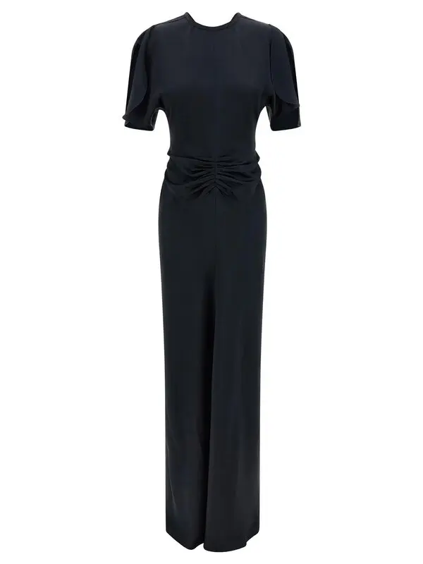 Victoria Beckham Gathered Waist Dress - Blue