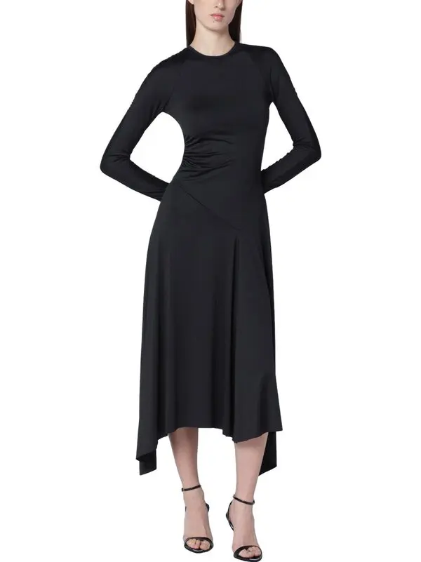 Victoria Beckham Asymmetric Midi Dress - Black