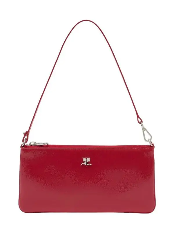 COURREGES Leather Shoulder Bag - Red