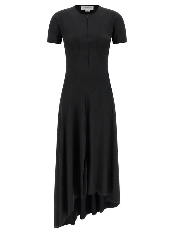 Victoria Beckham Zipped Front Midi Dress - Black