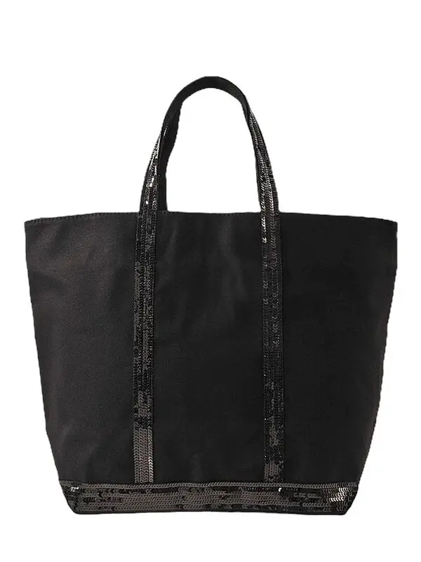 Vanessa Bruno Canvas And Sequin Tote With Zip - Black