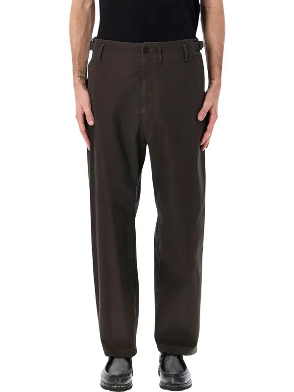 LEMAIRE Carrot-fit Cotton Twill Trousers - Brown