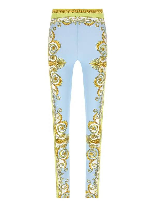 Versace Spring Barocco' Leggings - Light Blue